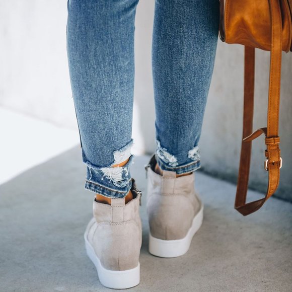 Soda | Shoes | New Hightop Wedge Platform Fashion Sneakers Zip | Poshmark